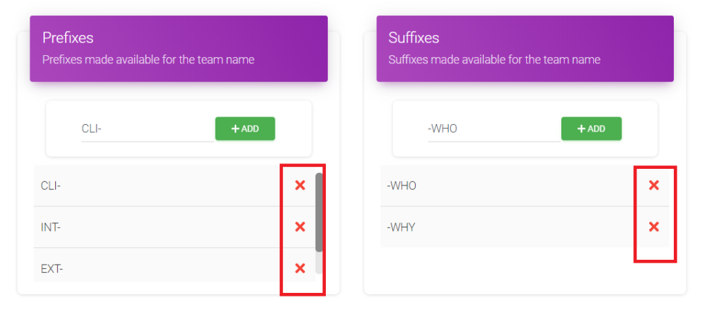 Add/Delete A Prefix Or Suffix To Team Options | Konsolute Ltd